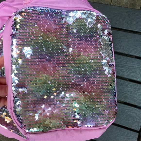Mystic | Accessories | Nwt Pink Flip Sequin Backpack Lunch Bag Set ...